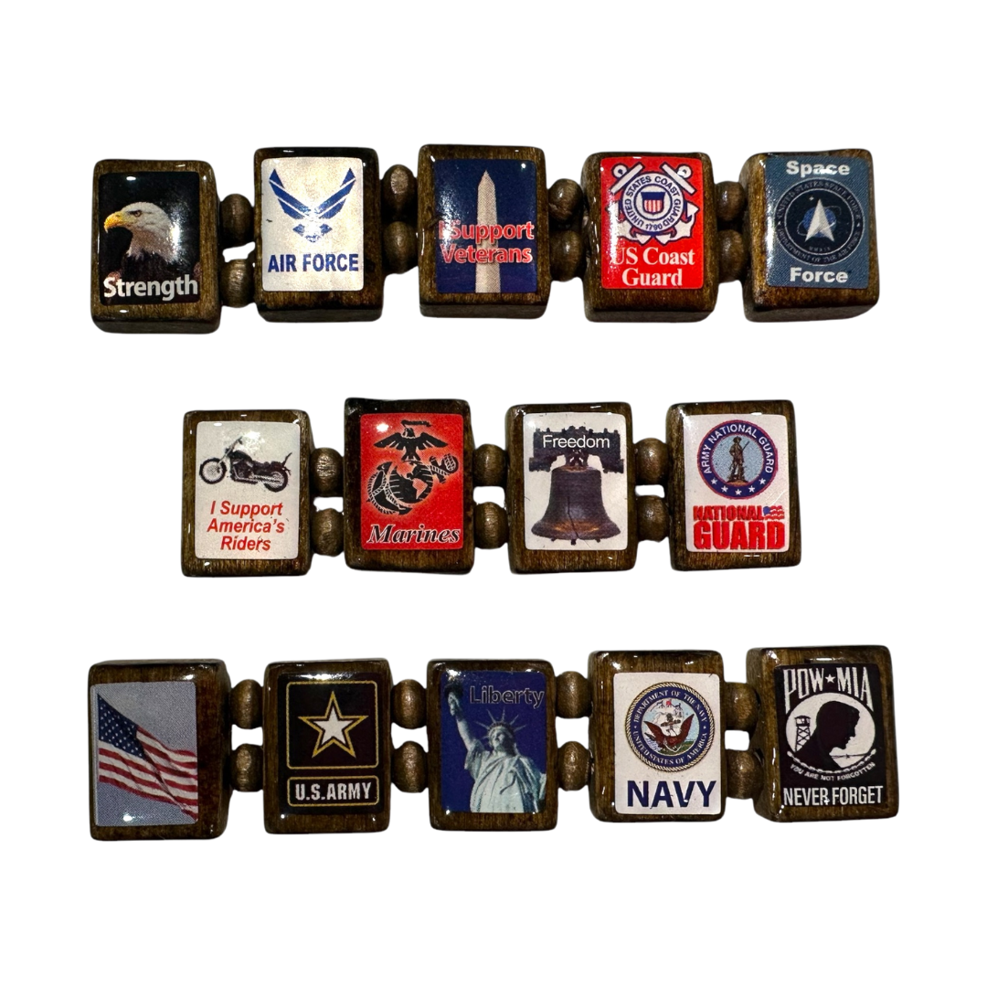 American Veteran (14 tile) Fundraising Bracelet – Wrist Story Products